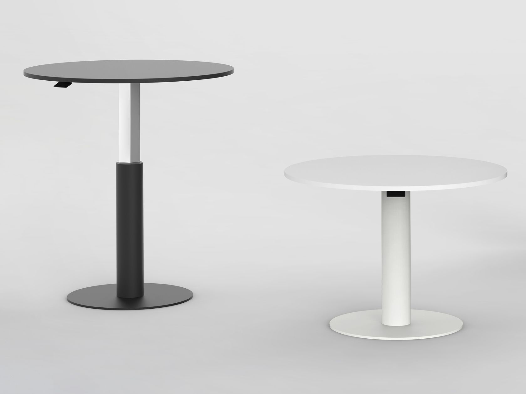 Height-adjustable round painted metal table FOLLOW BREAK By Mara