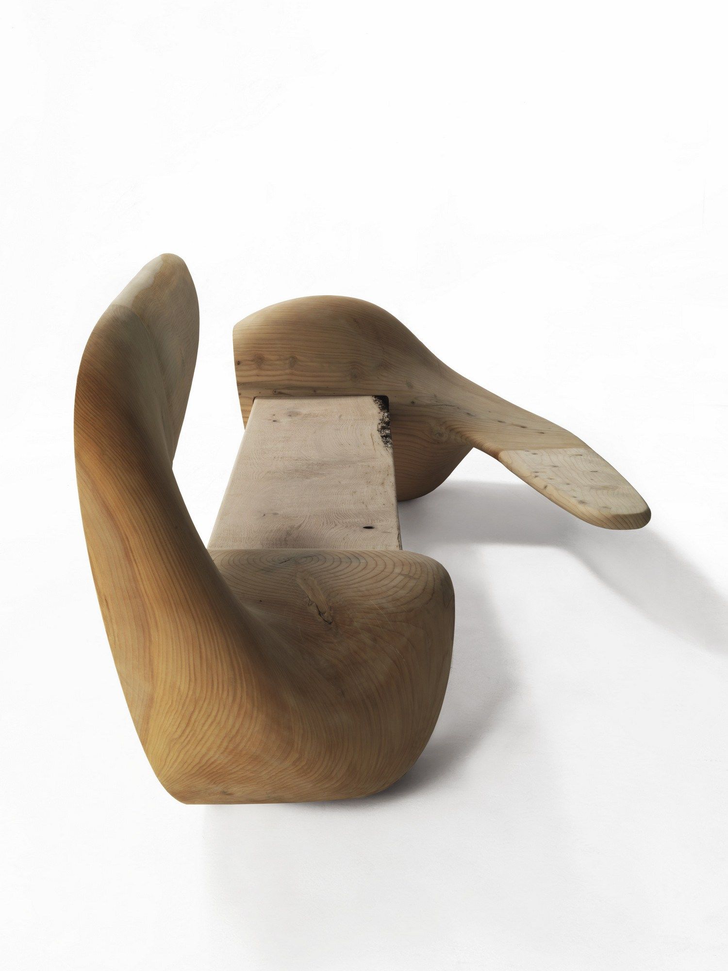 Briccola wood bench FORKOLA By Riva 1920 design Karim Rashid