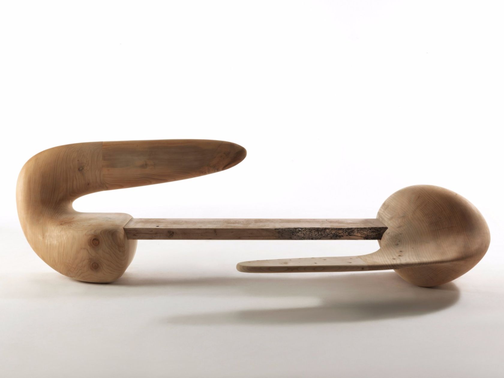 Briccola wood bench FORKOLA By Riva 1920 design Karim Rashid