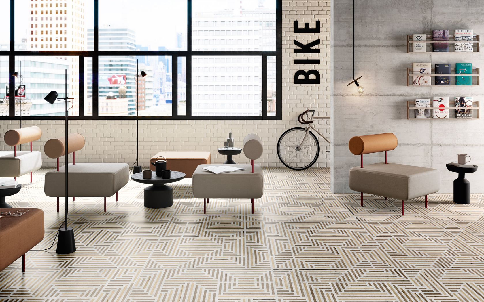 FORM MAZE Porcelain stoneware wall/floor tiles with concrete effect By ...