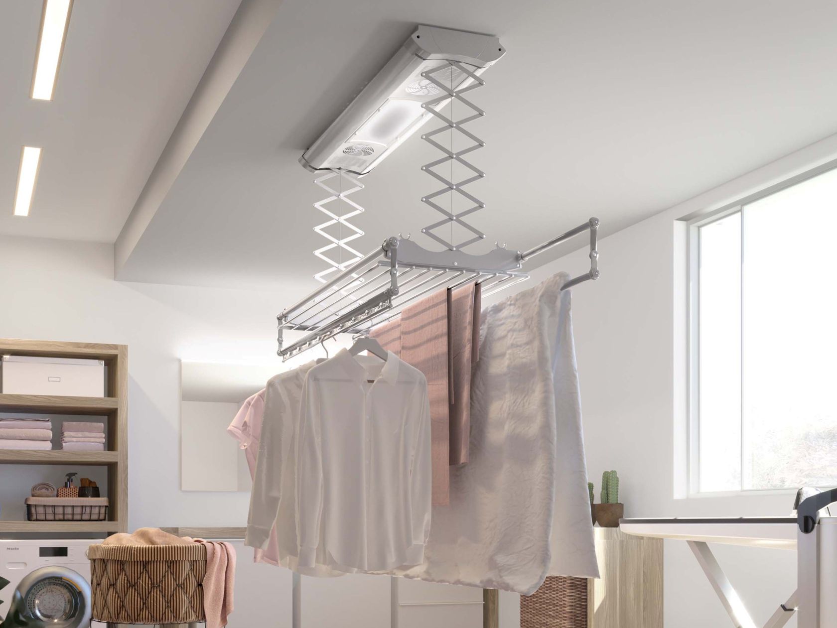 FOXYDRY AIR Electric ceiling clothesline with remote control By Foxydry