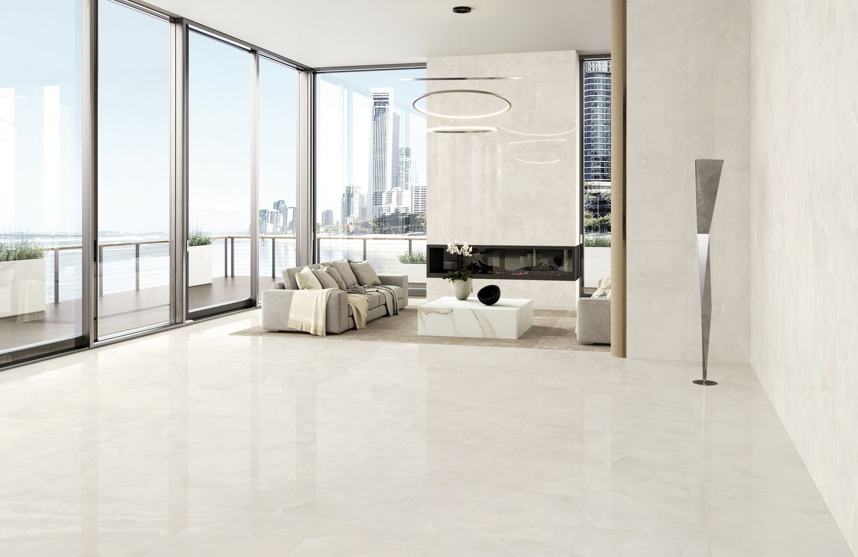 FOYER PURE Porcelain stoneware wall/floor tiles with marble effect By ...