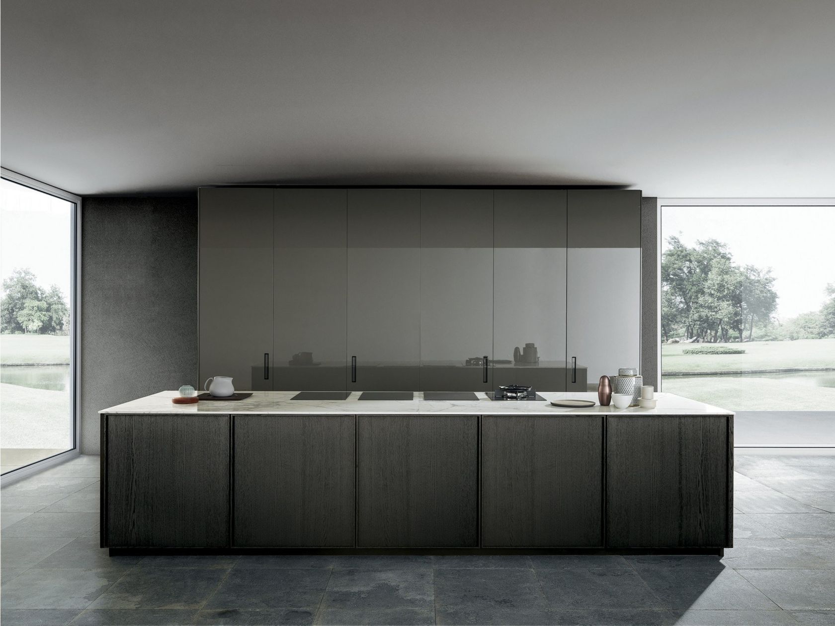 BLADE LAB | Kitchen Stone and eucalyptus veneer kitchen with island By ...