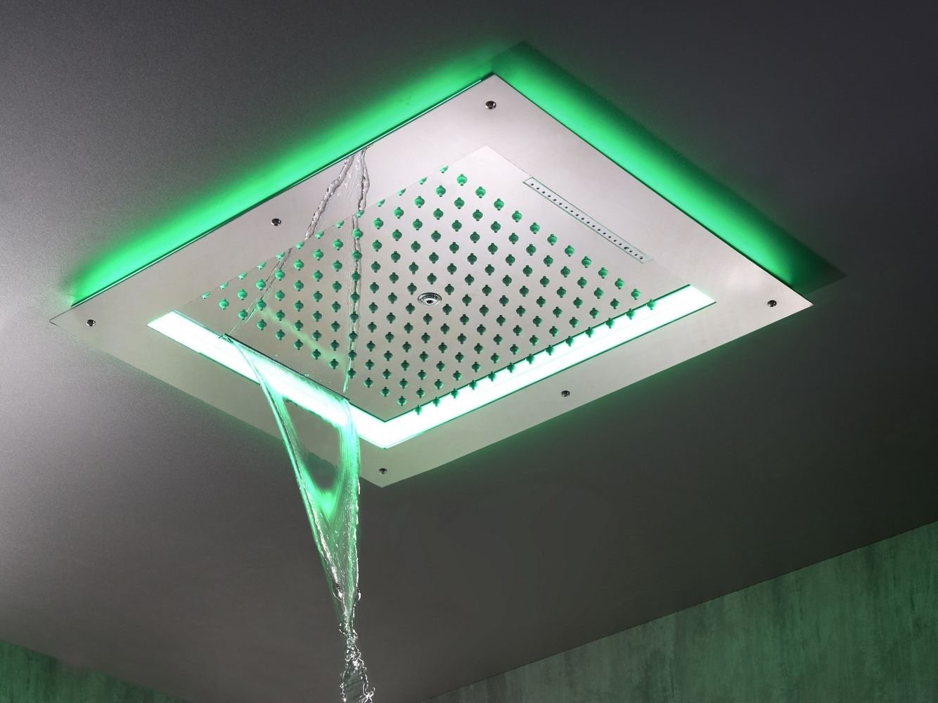 LED 3-spray stainless steel overhead shower FRAME By Bossini