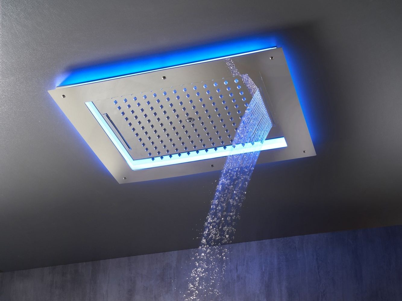 LED 3-spray stainless steel overhead shower FRAME By Bossini
