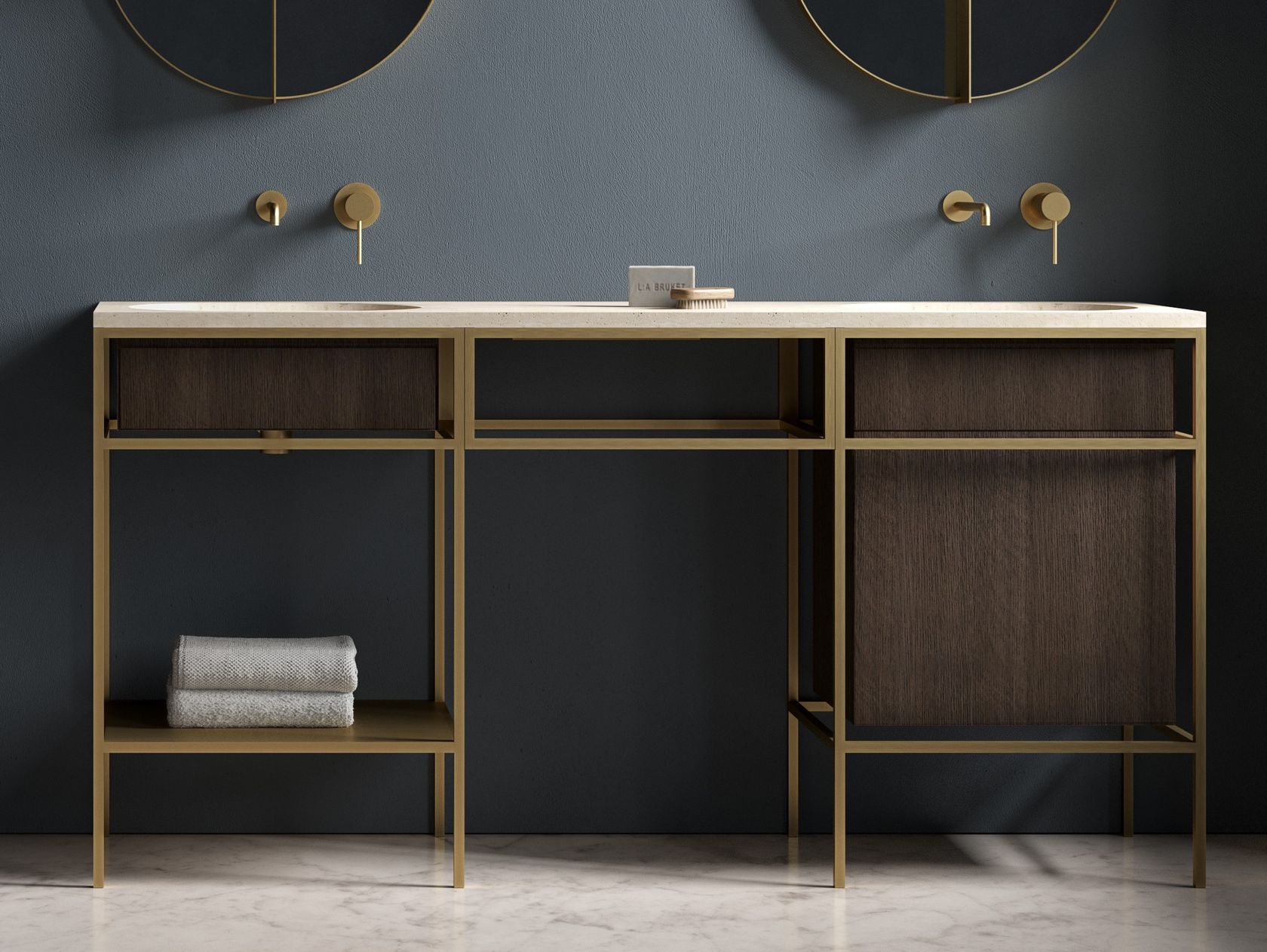 FRAME Floor-standing double vanity unit with drawers By Ex.t | design ...