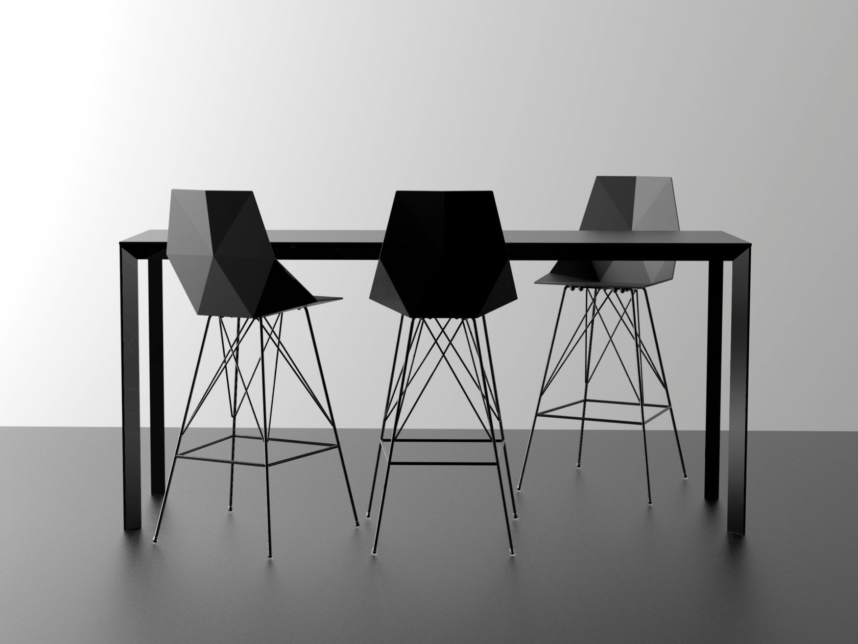 FRAME Rectangular polyethylene high table By VONDOM | design Ramón Esteve