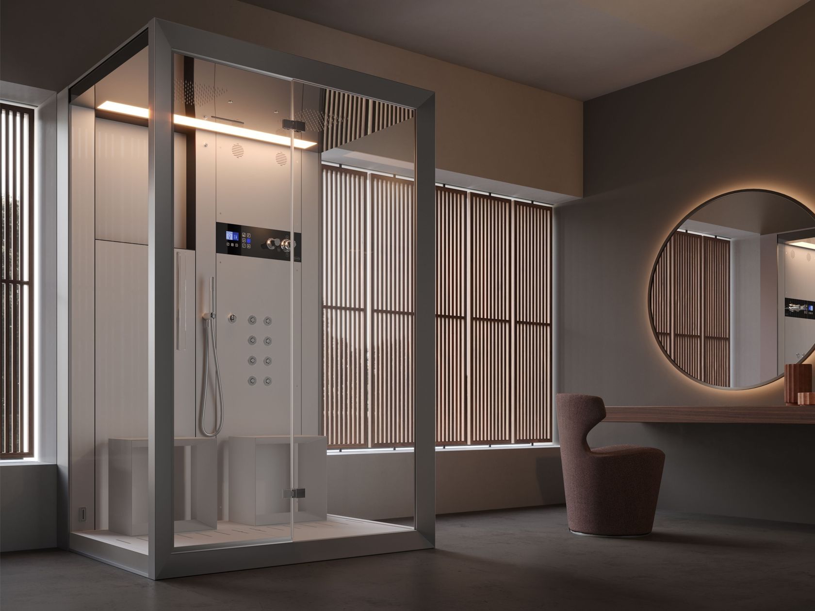 FRAME IN2 Box doccia multifunzione con idromassaggio By Jacuzzi ...