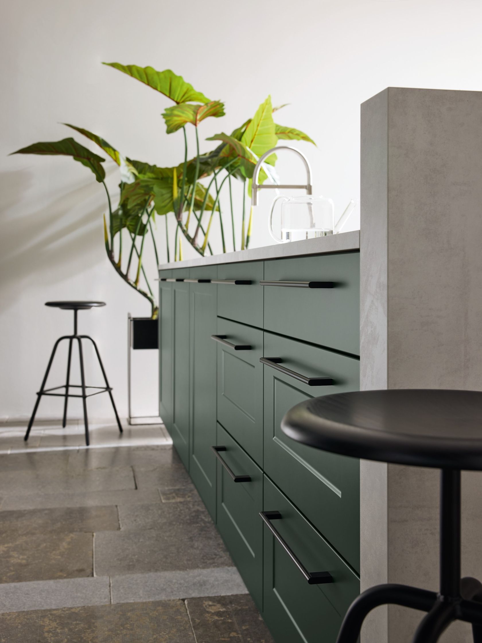 FRAME LACK/SOFT LACK BLACK GREEN Kitchen By Nolte Küchen