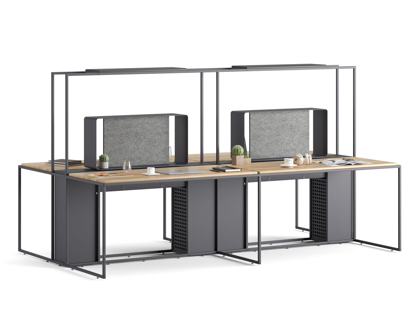 FRAME | Office desk Sectional multiple office desk with sound absorbing ...