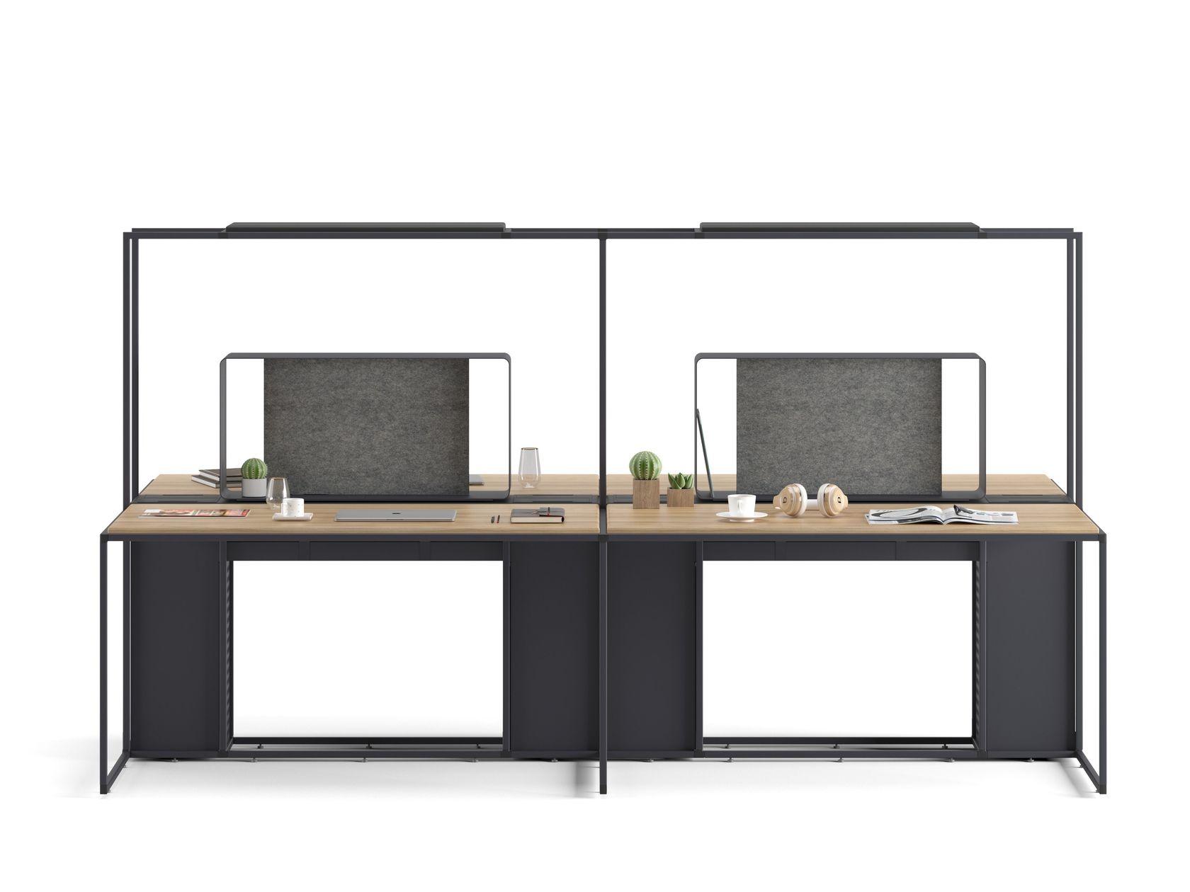 FRAME | Office desk Sectional multiple office desk with sound absorbing ...