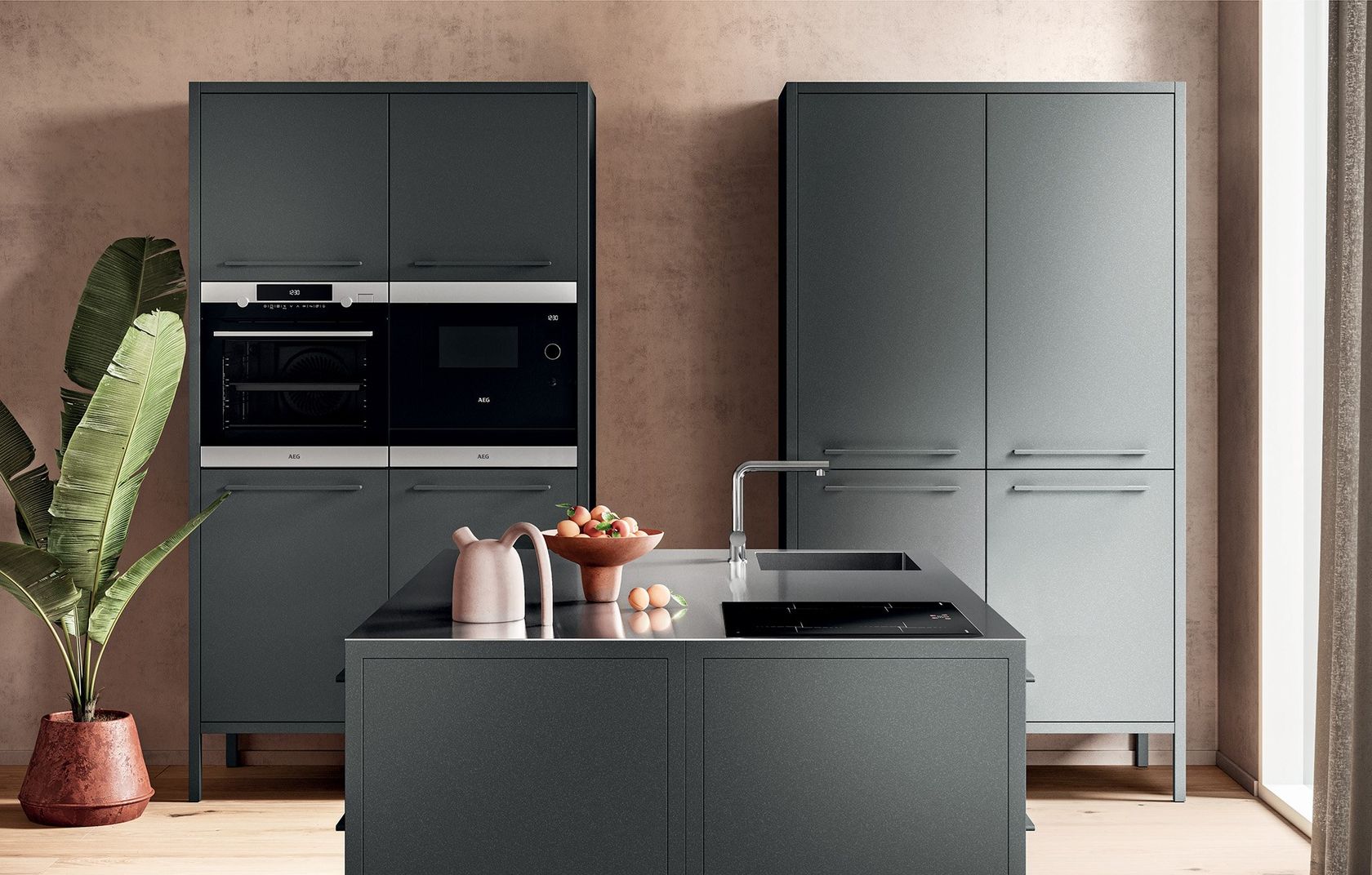 FRAME TALL UNITS Metal kitchen unit with handles By Fantin | design ...