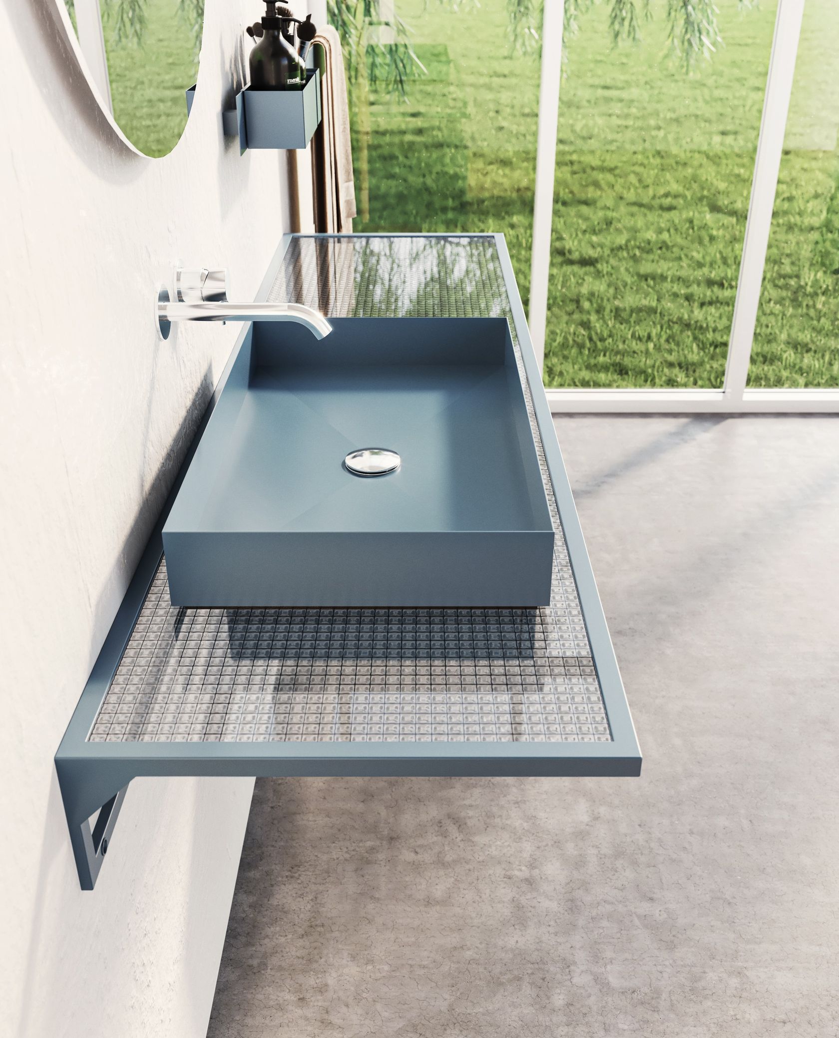 FRAMED GLASS Glass washbasin countertop By Moab