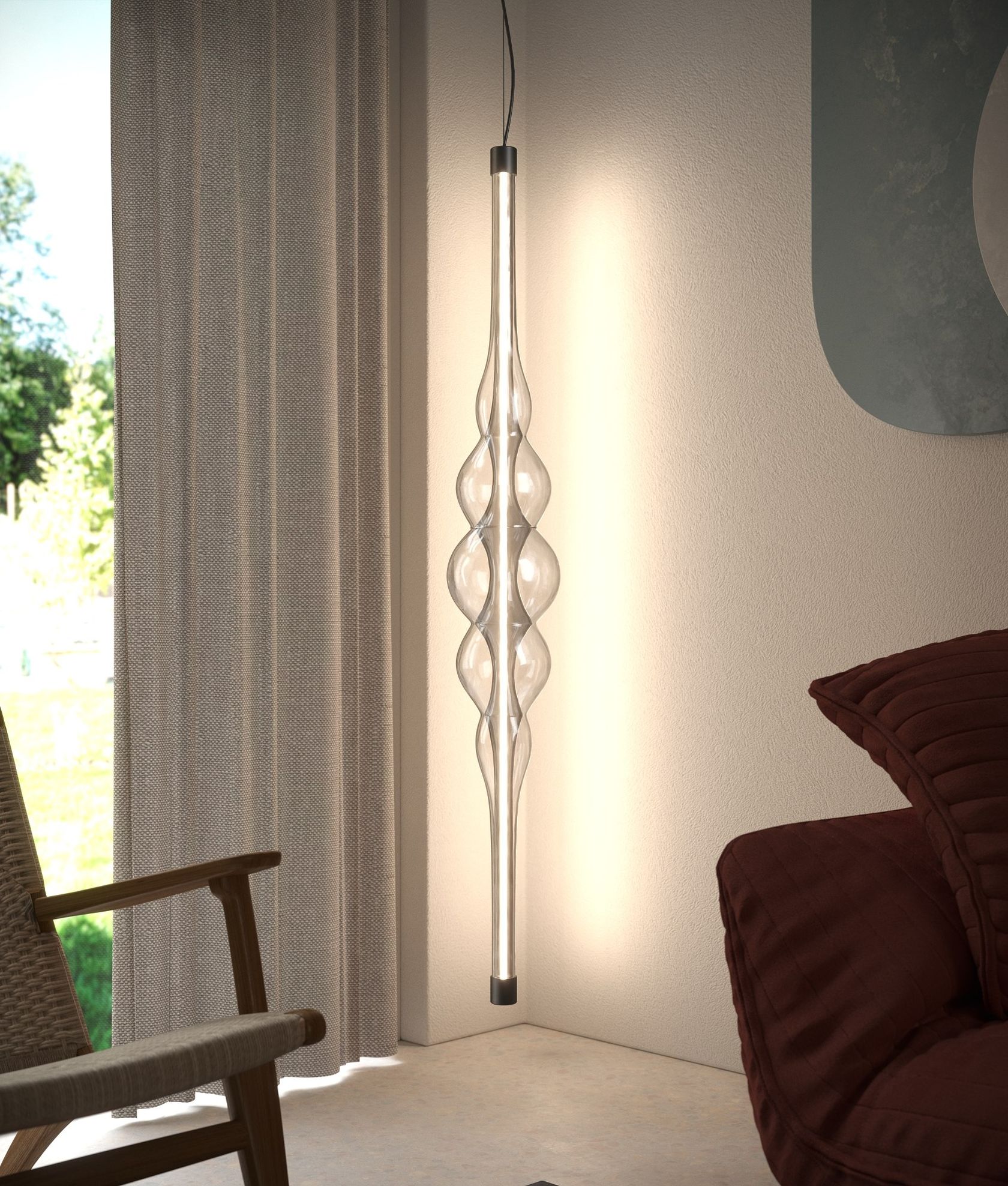 Blown glass pendant lamp FREQUENCY By Cangini & Tucci design Marcantonio