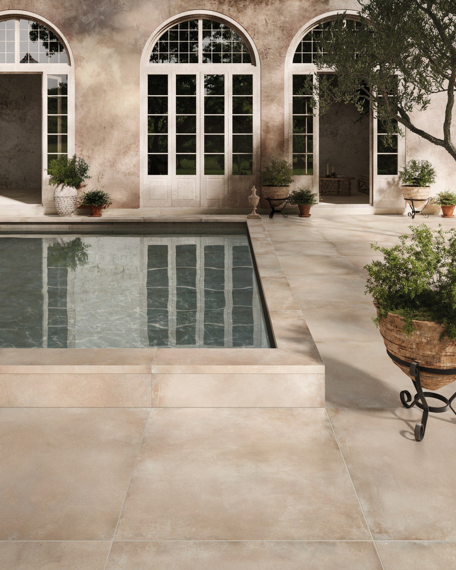 Full-body porcelain stoneware wall/floor tiles with concrete effect ...