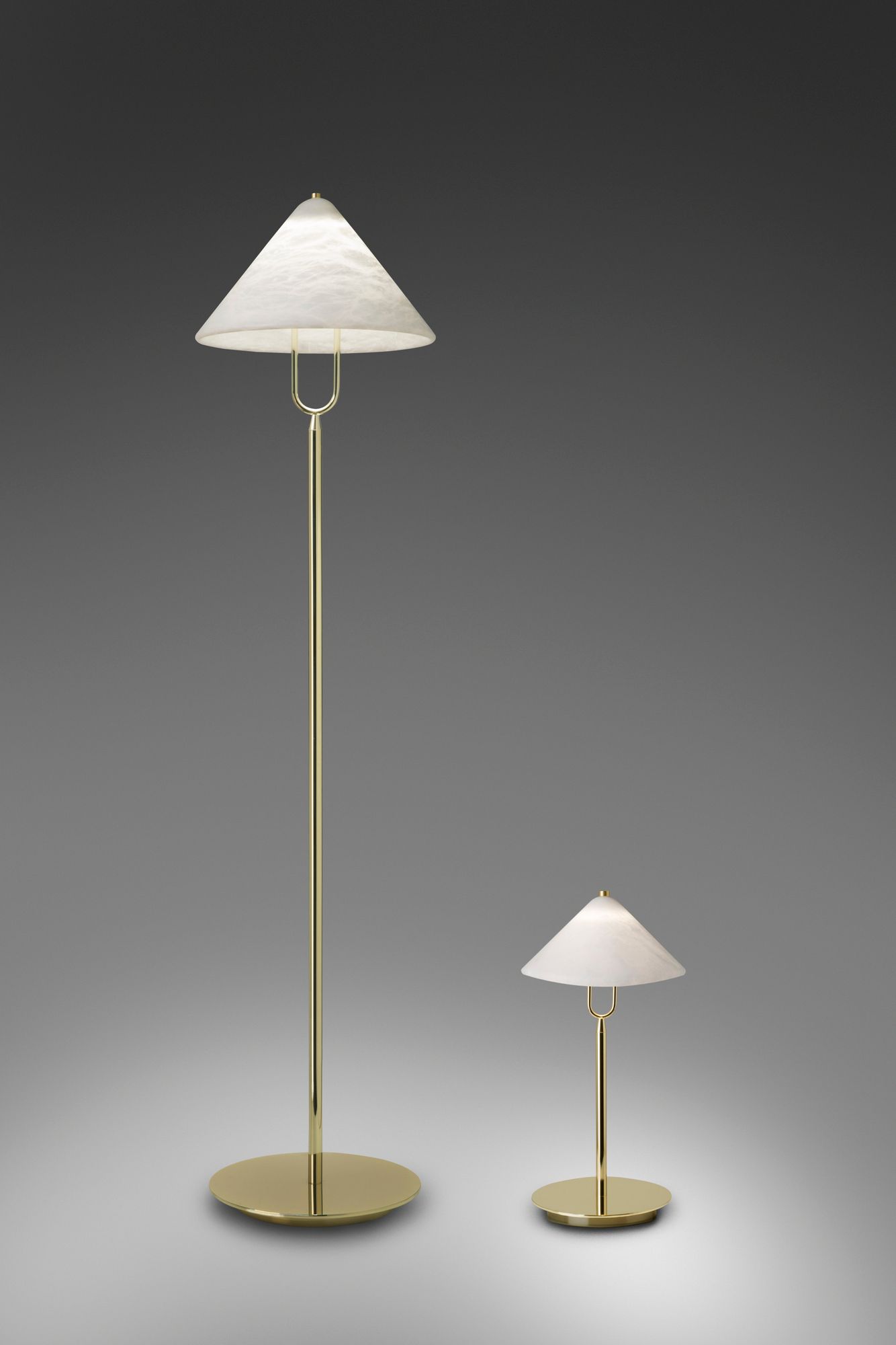 FUJI Contemporary style LED direct-indirect light alabaster floor lamp ...