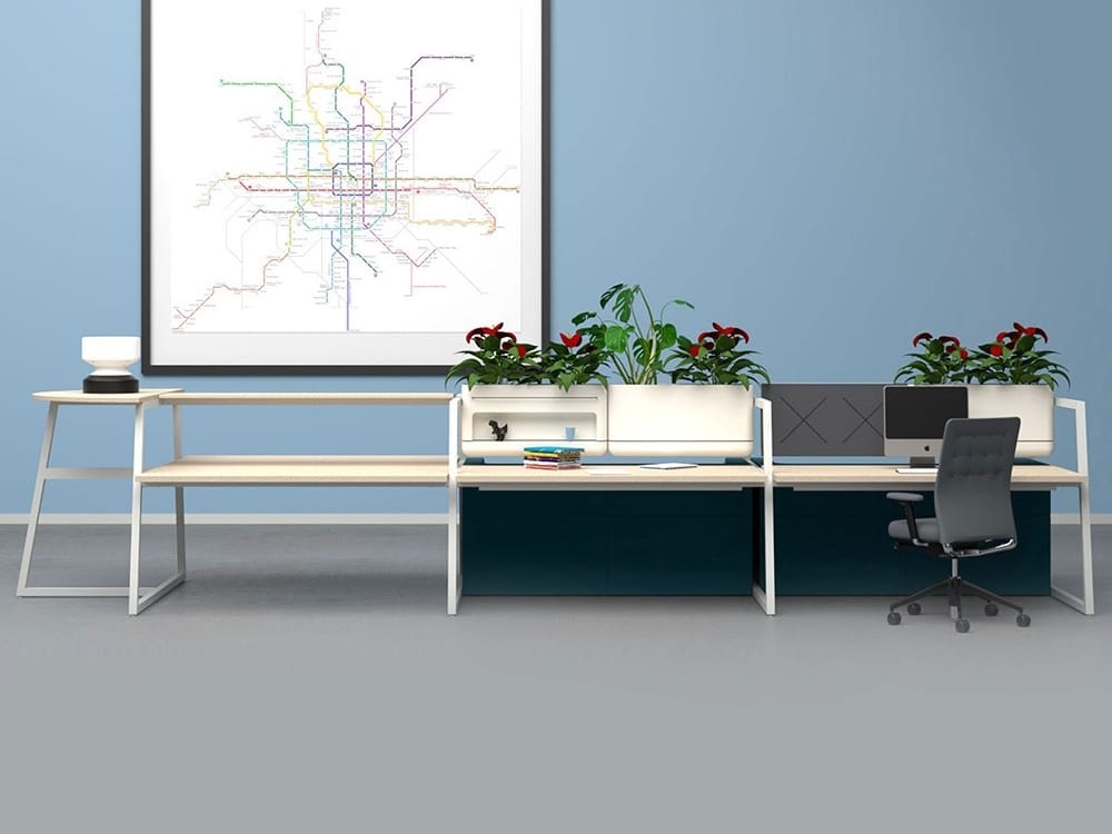 FUSION Workstation with high meeting table and lounge system By CUF ...