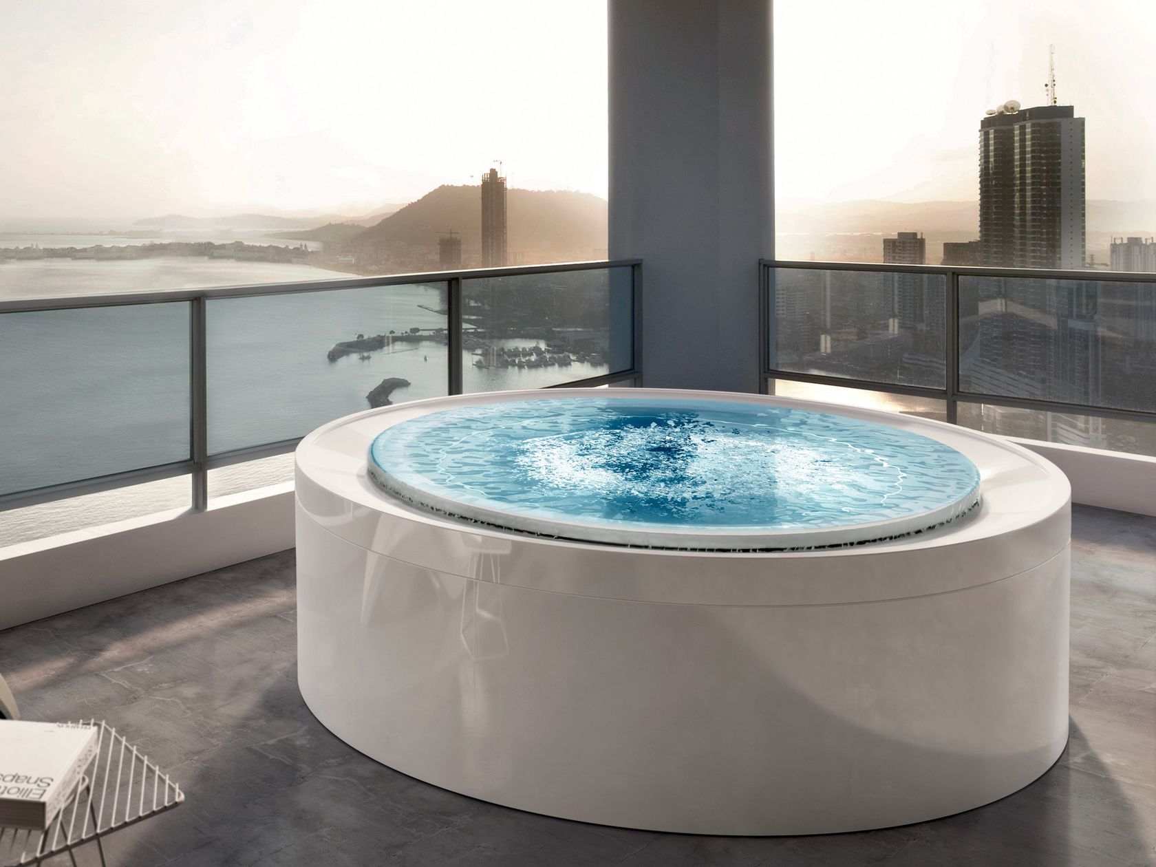 TREESSE GHOST Overflow built-in rectangular hot tub By Gruppo Treesse ...