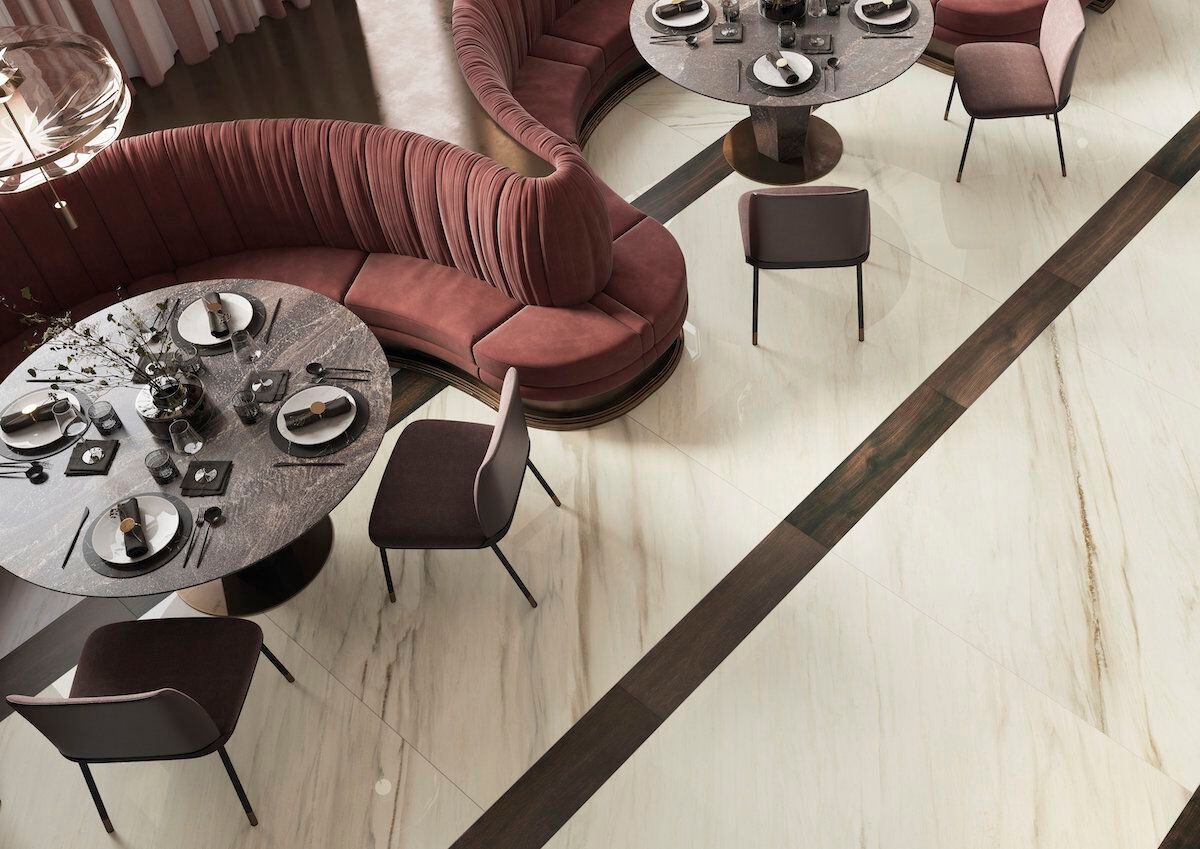 PALISSANDRO WHITE Porcelain stoneware wall/floor tiles with marble ...