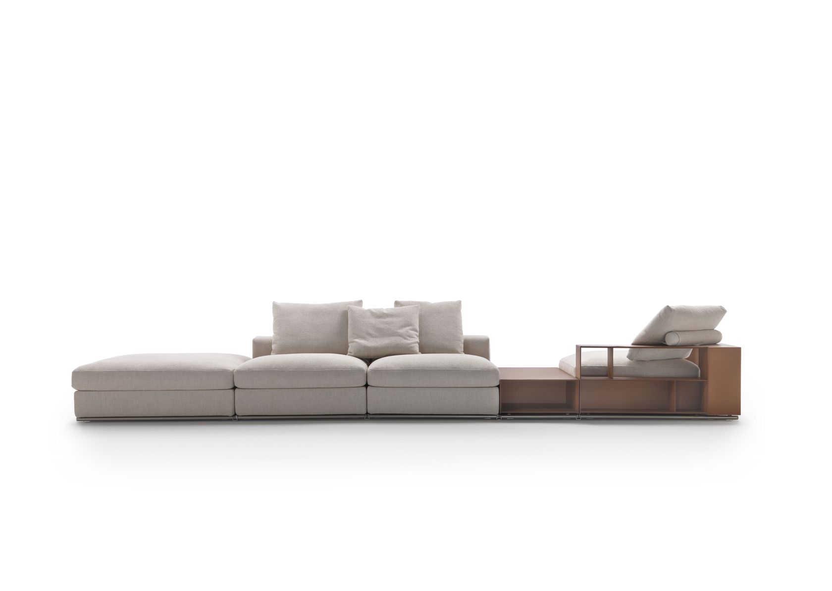 GROUNDPIECE 3 seater sectional fabric sofa By Flexform | design Antonio Citterio