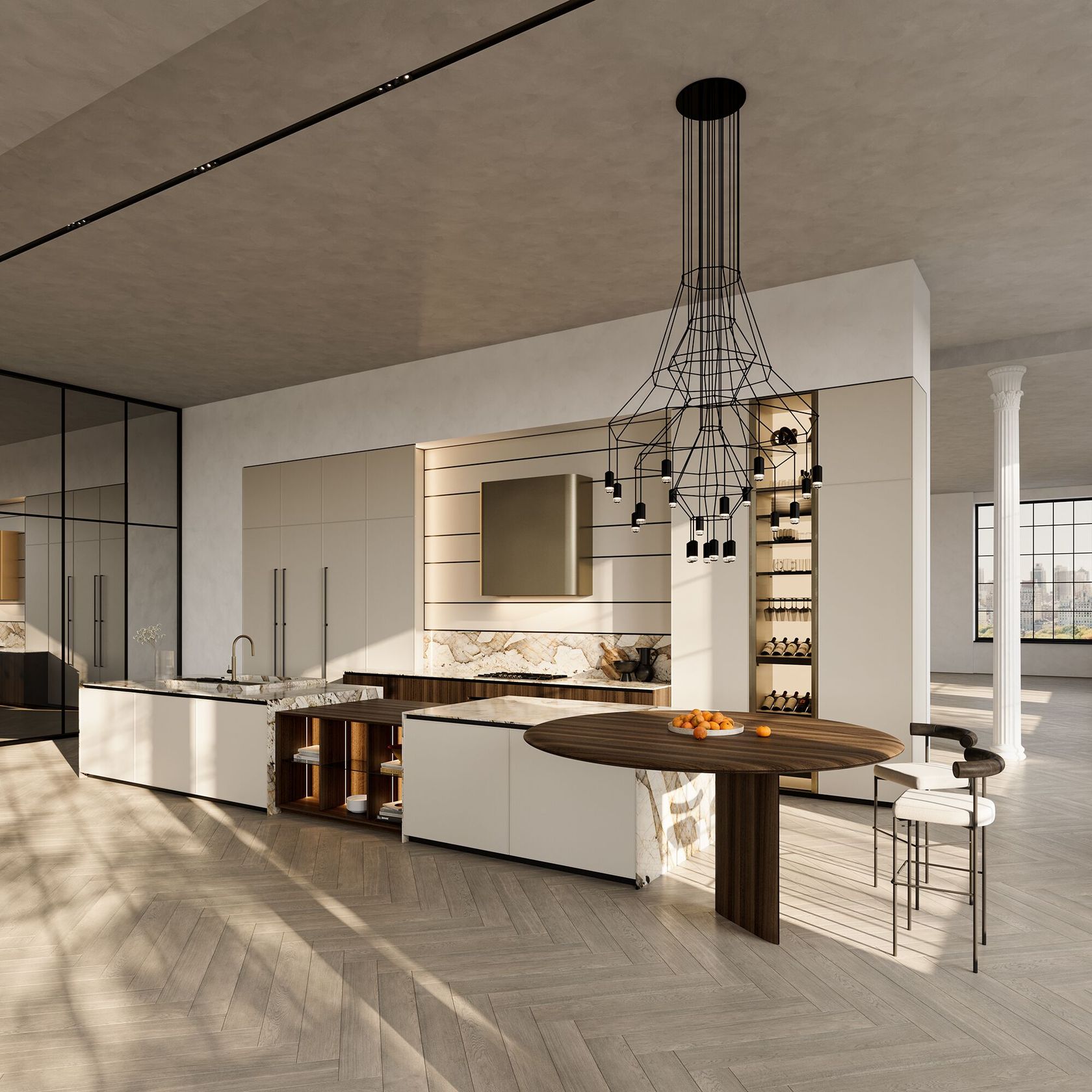 FRAME Laquered kitchen with island and Patagonia stone top By ...