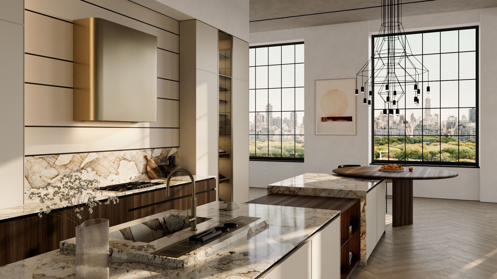 FRAME Laquered kitchen with island and Patagonia stone top By ...