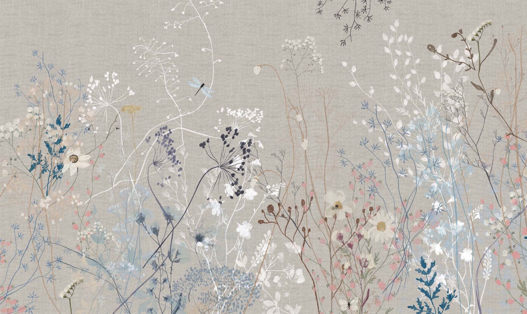 Wallpaper with floral pattern Flower fields By Studijo design Josipa Maras