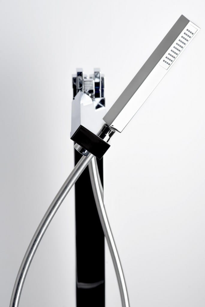 Brass outdoor shower with hand shower Foot-rinse station By tender rain