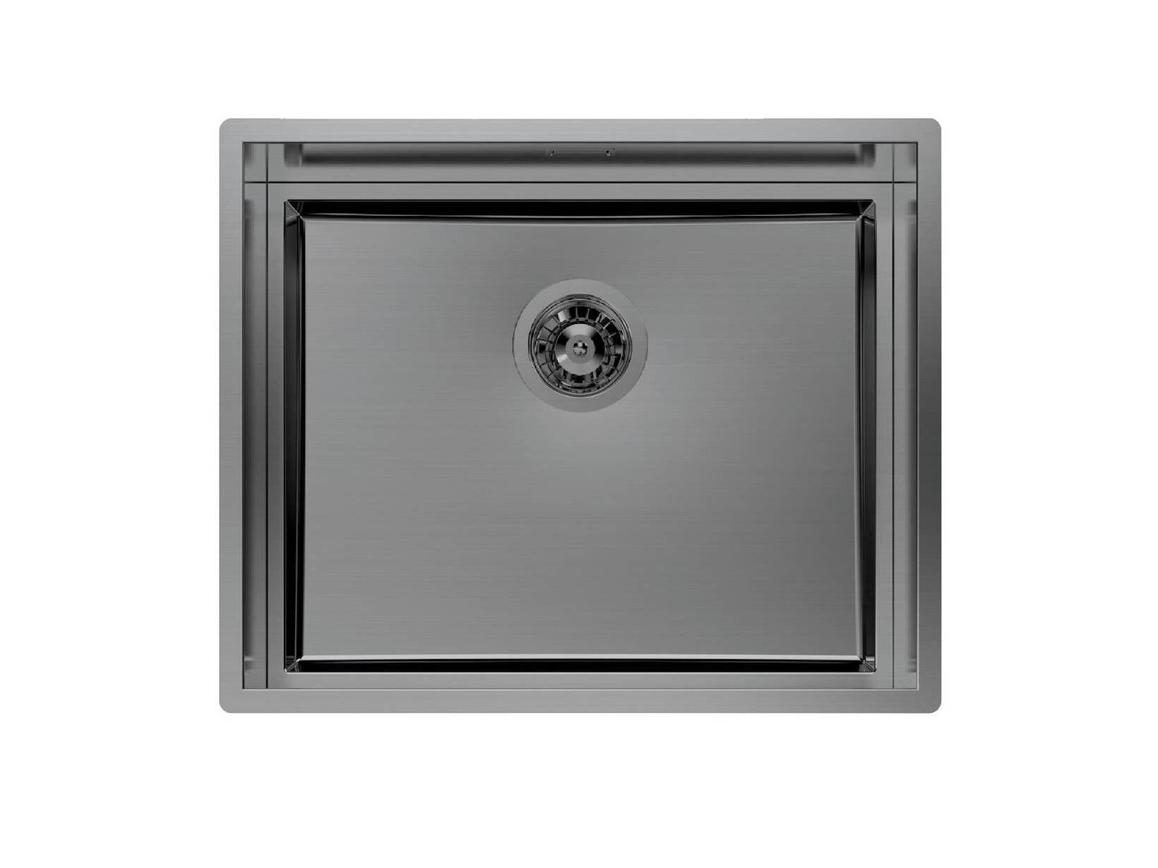 QUADRA EVO 53 GUN METAL SOTTOTOP Undermount single stainless steel sink ...
