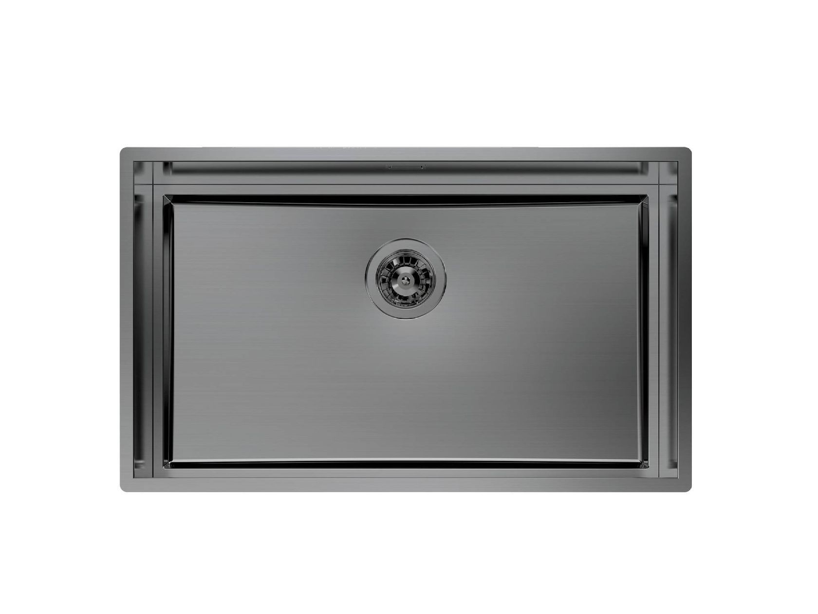 QUADRA EVO 74 GUN METAL FILOTOP/SOPRATOP Single stainless steel sink By ...