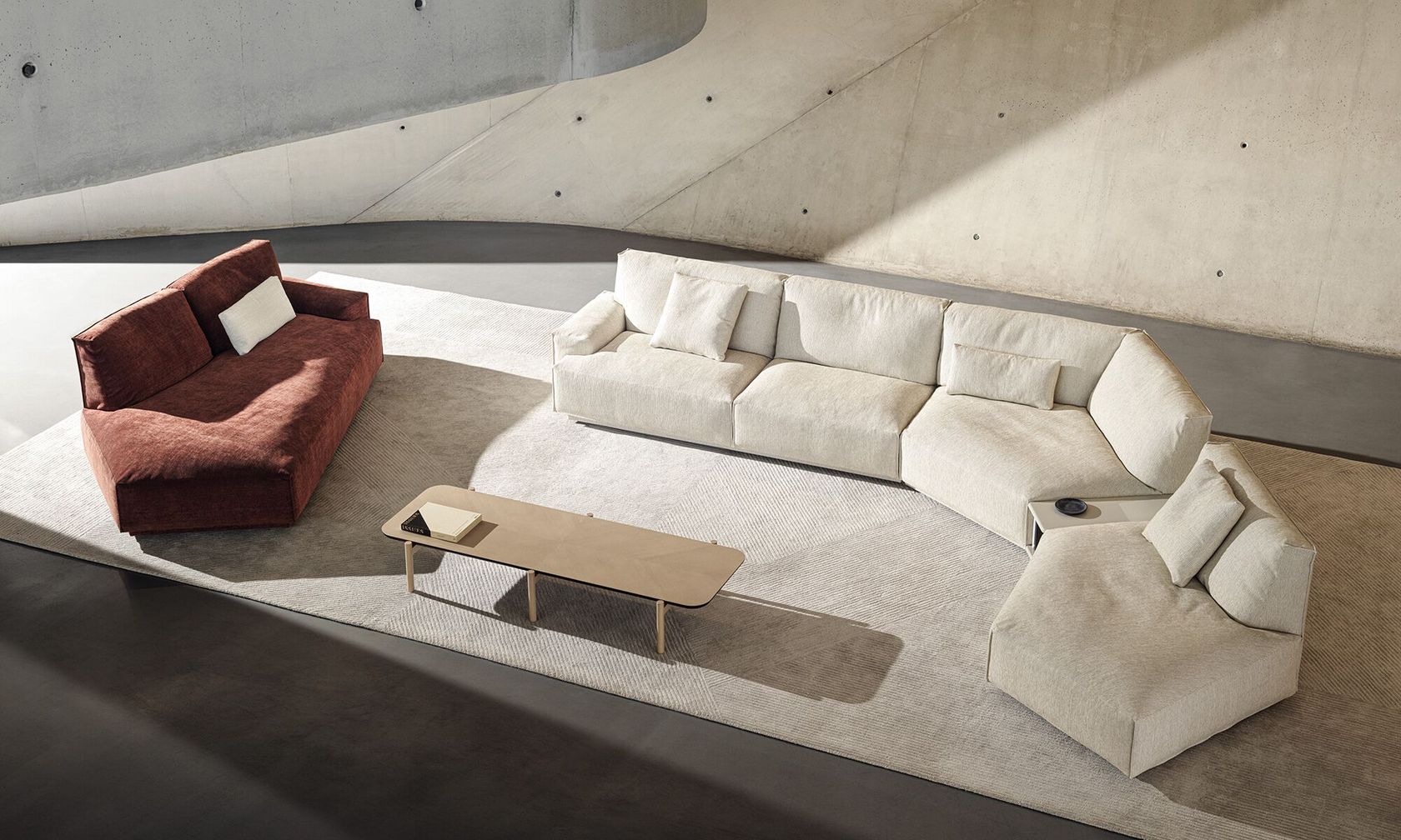 DAO SOFT Sectional fabric sofa By Frigerio
