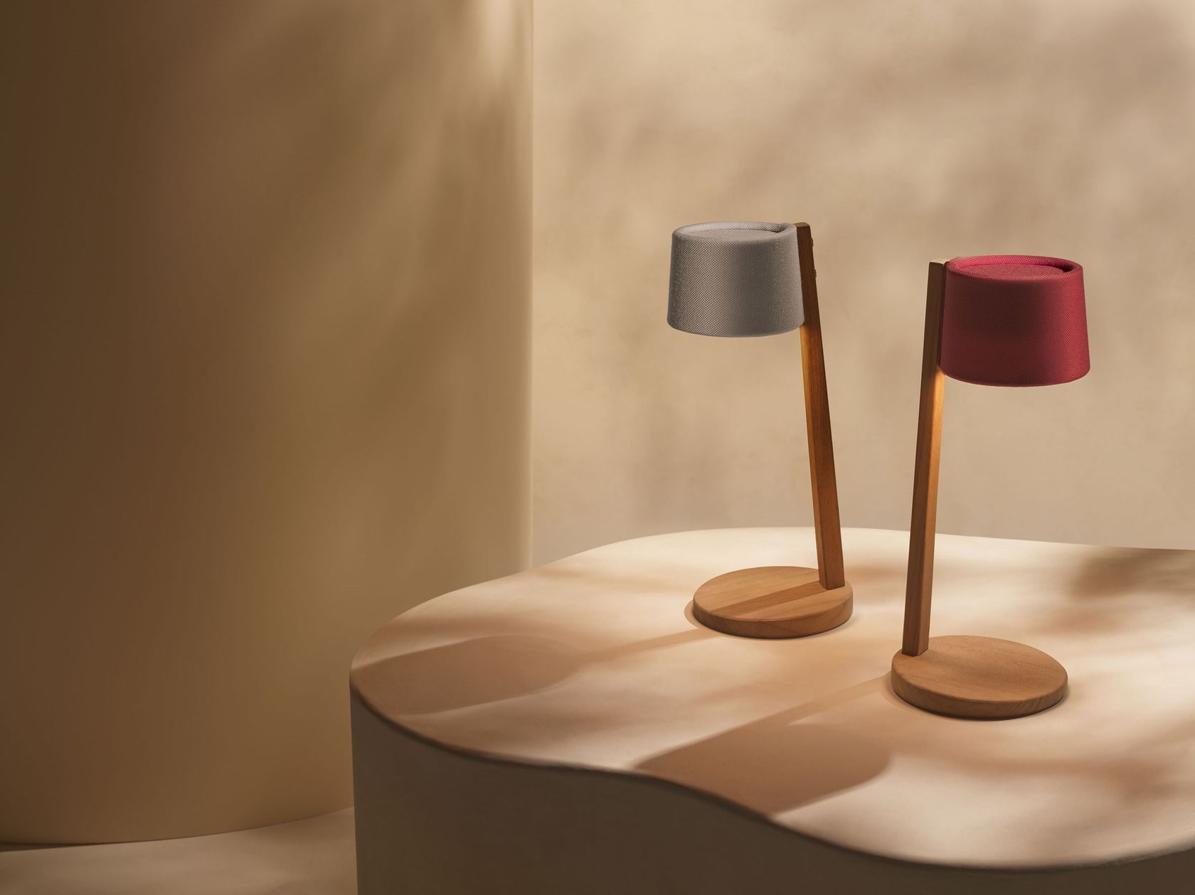 GAIA Teak Outdoor table lamp cordless By Ethimo | design Marc Sadler