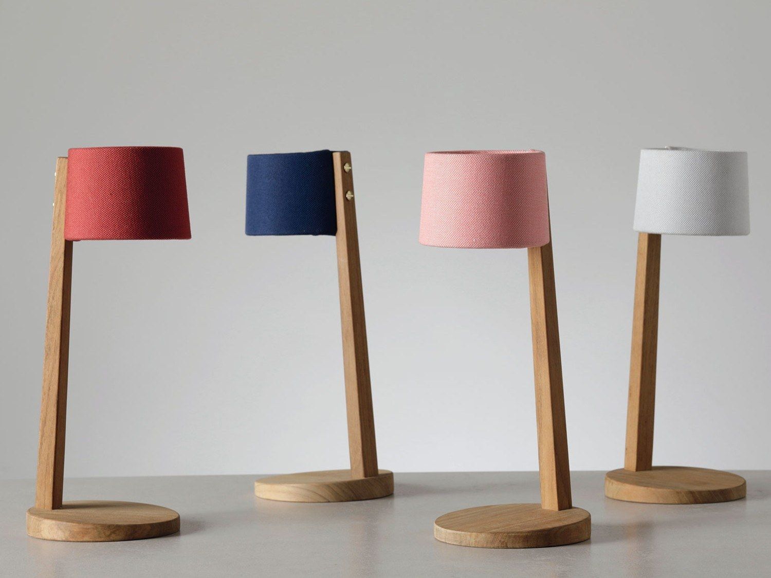 GAIA Teak Outdoor table lamp cordless By Ethimo | design Marc Sadler