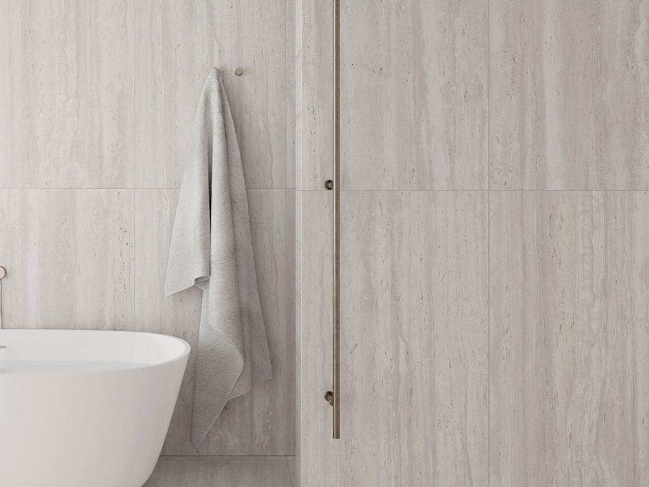 TRAVERTINE CHIARO Porcelain stoneware wall/floor tiles with travertine ...