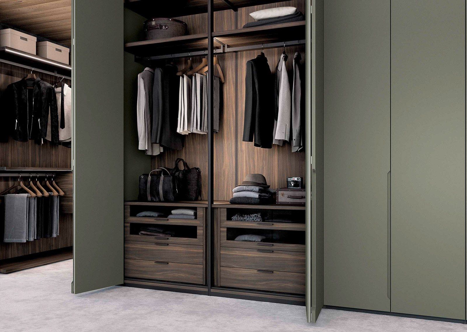 Sectional wooden wardrobe GAP By OLIVIERI