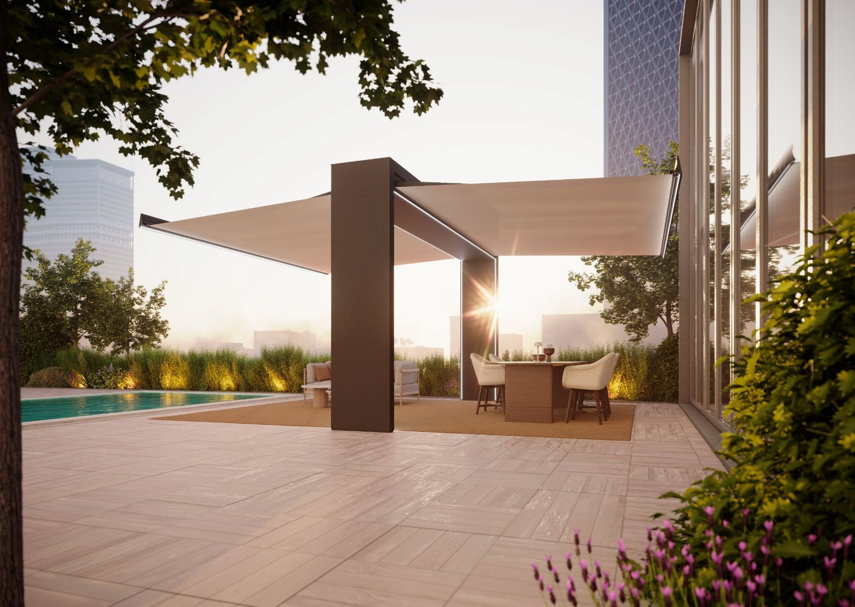 GATE SHADE Motorized freestanding Folding arm awning By UNOSIDER ...