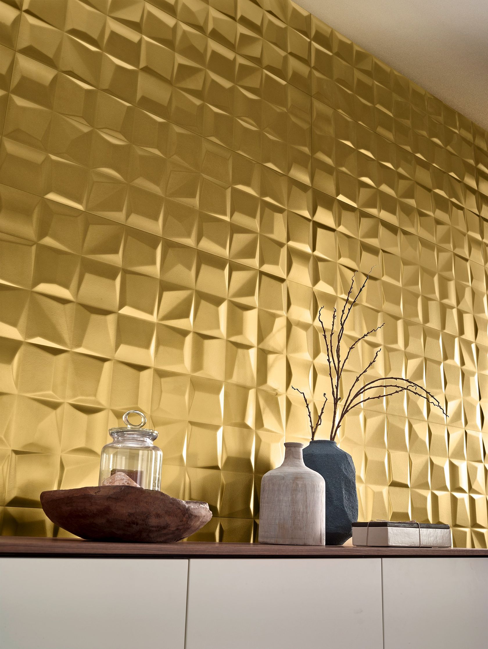 White-paste 3D Wall Cladding GENESIS By Love Tiles