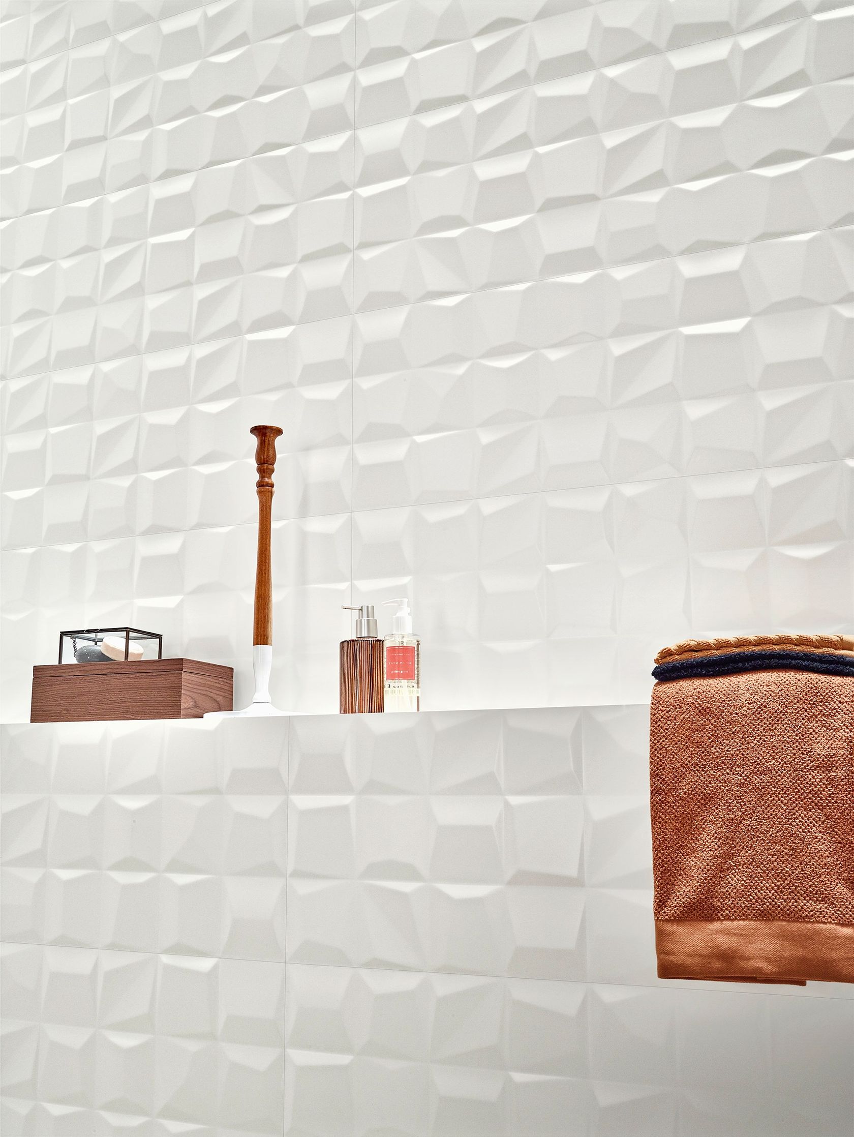 White-paste 3D Wall Cladding GENESIS By Love Tiles