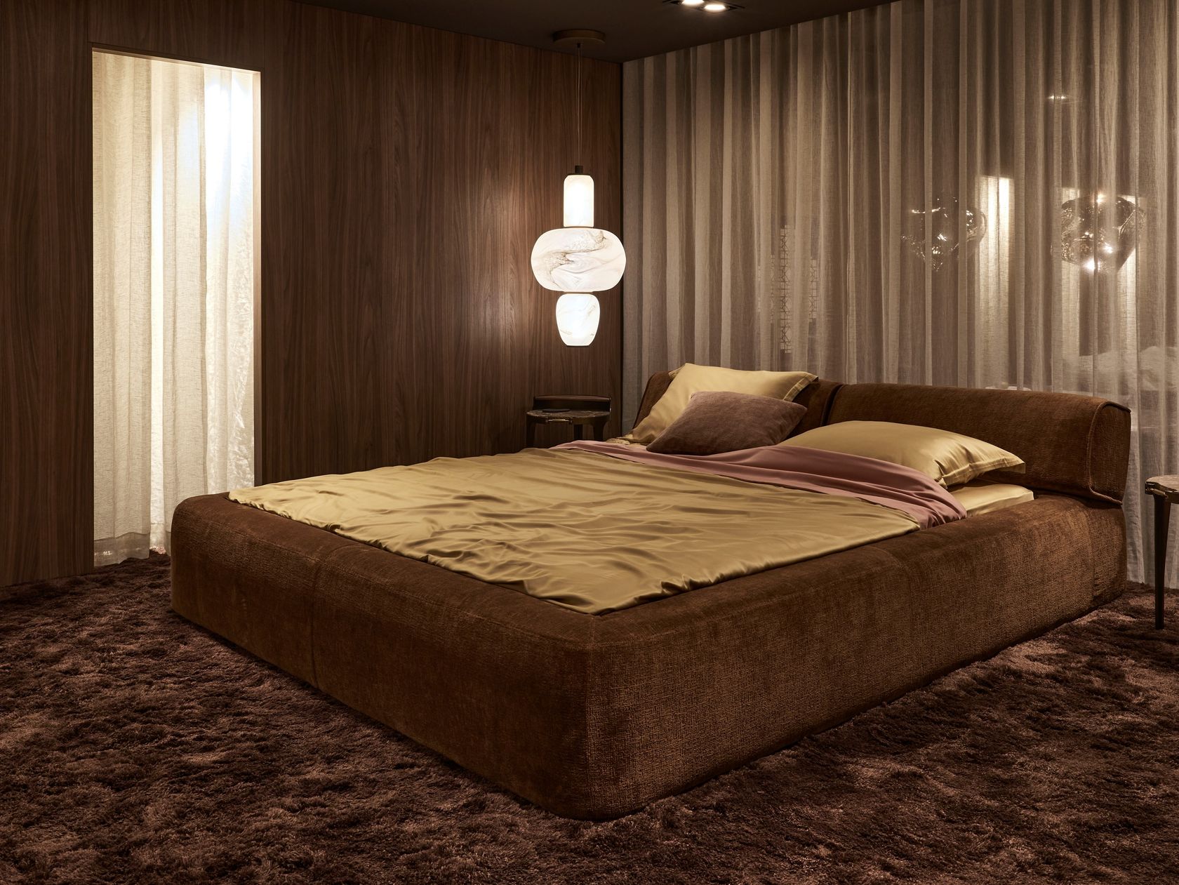 GILBERT Double bed with upholstered headboard By Linteloo | design ...