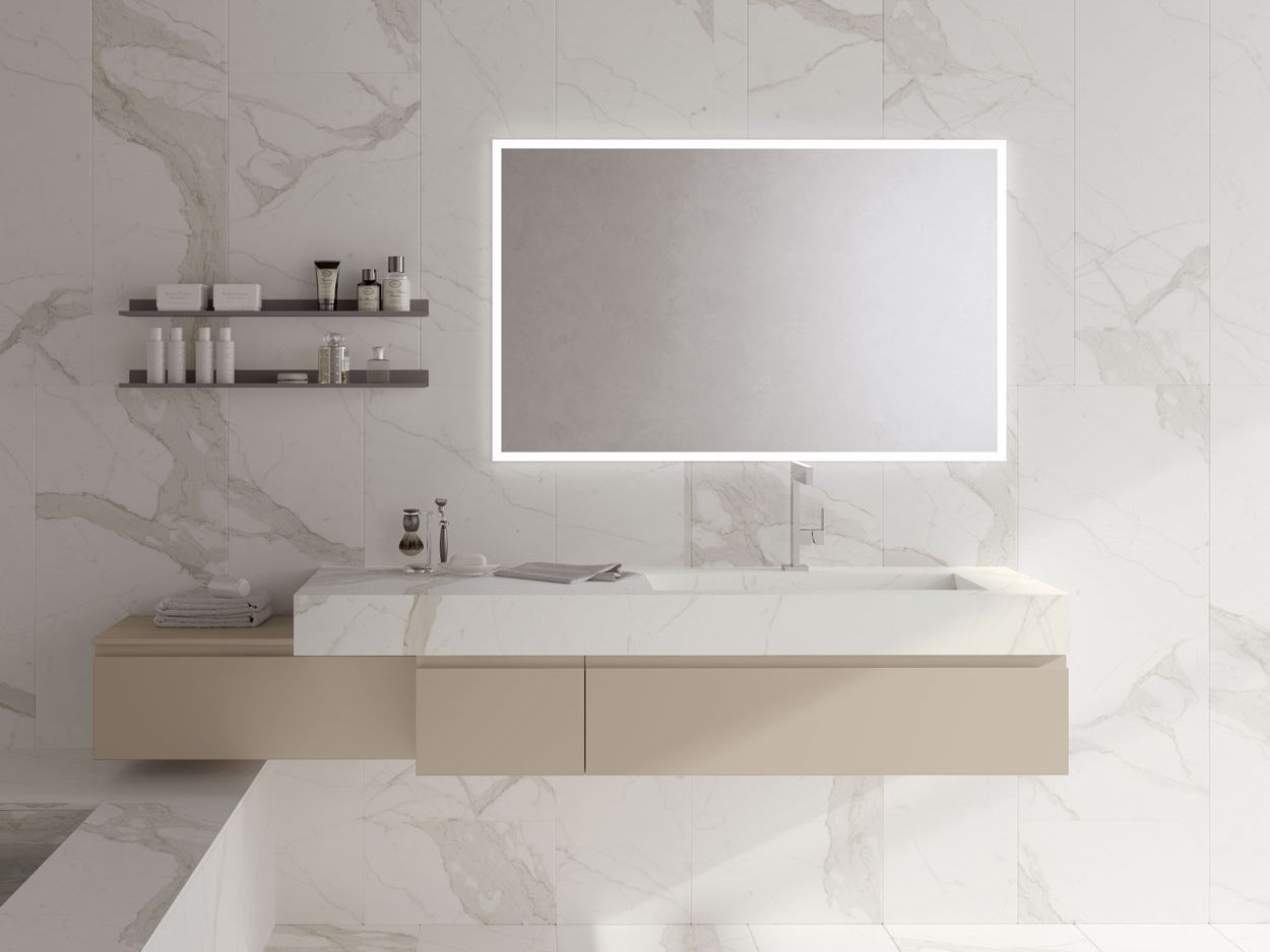 Mobile lavabo in legno con specchio GOLA 08 By Archeda