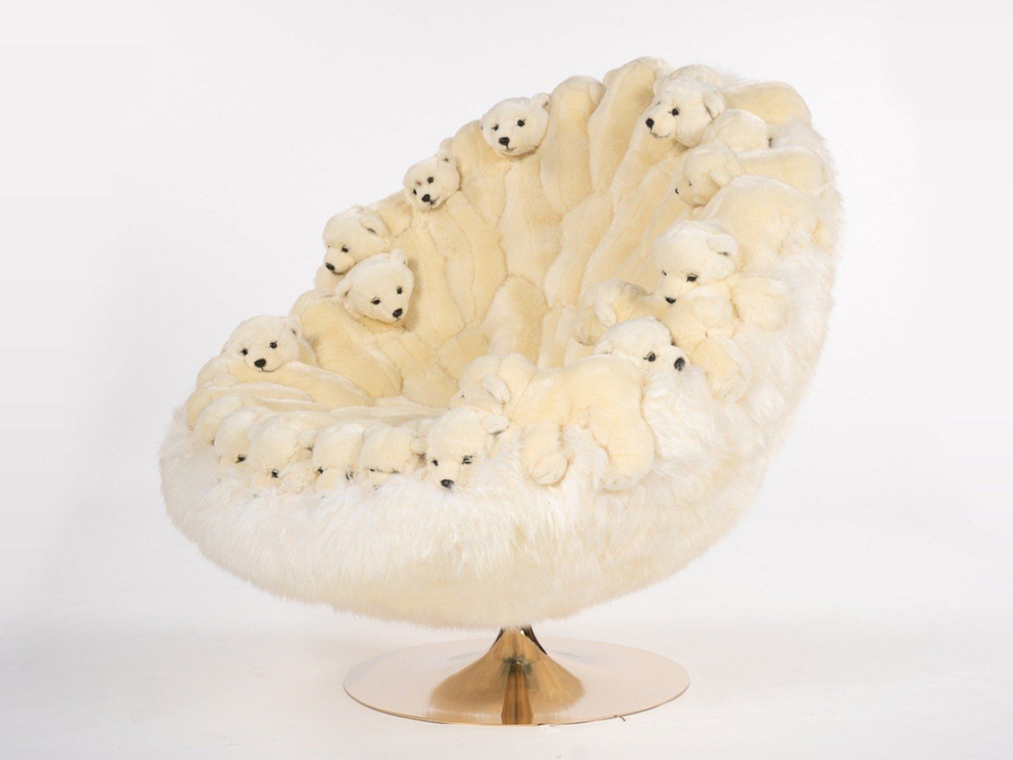 GOLDEN ICEBERG Upholstered polyester armchair By APCOLLECTION