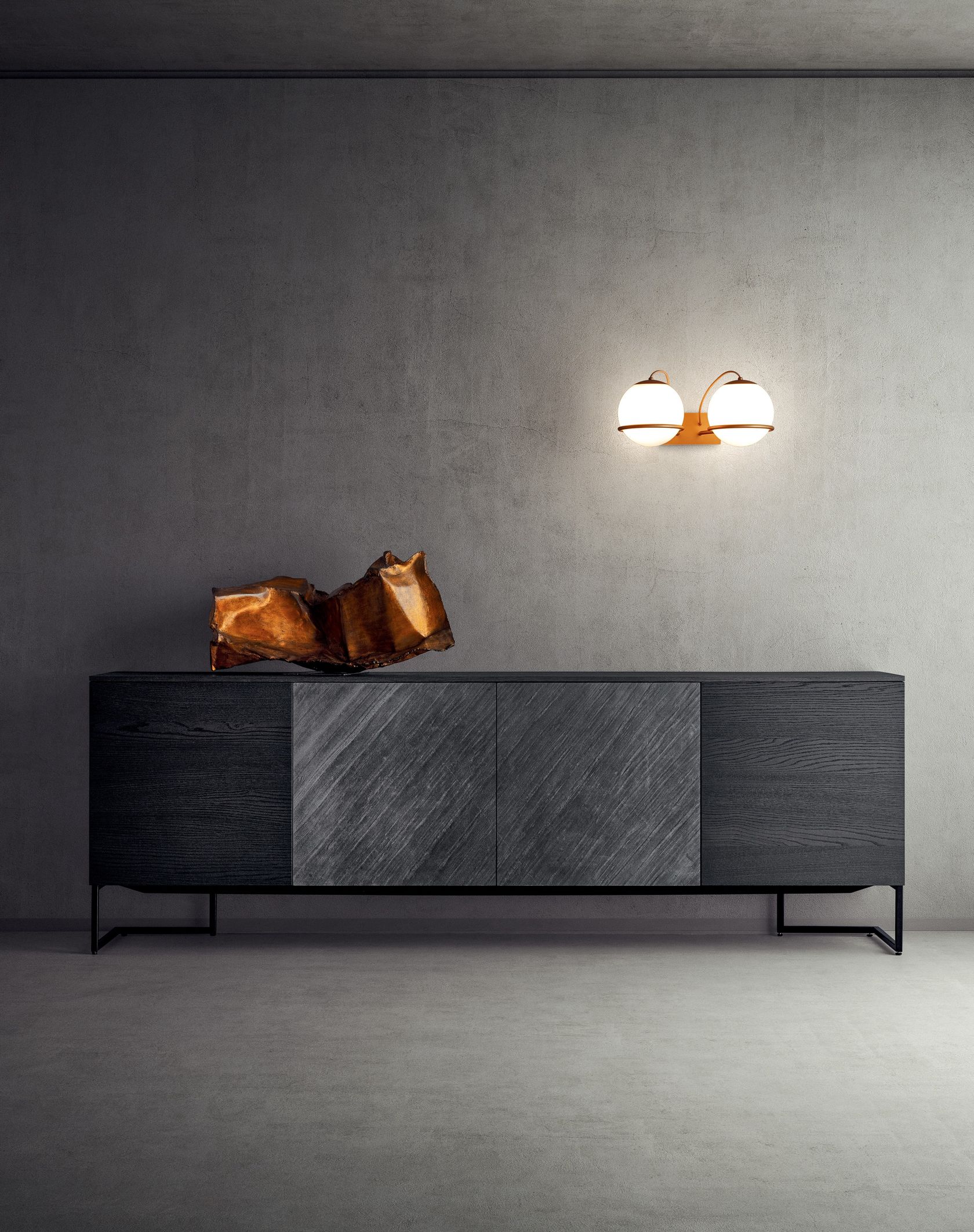 GRAFICA Wooden sideboard with doors By PIANCA