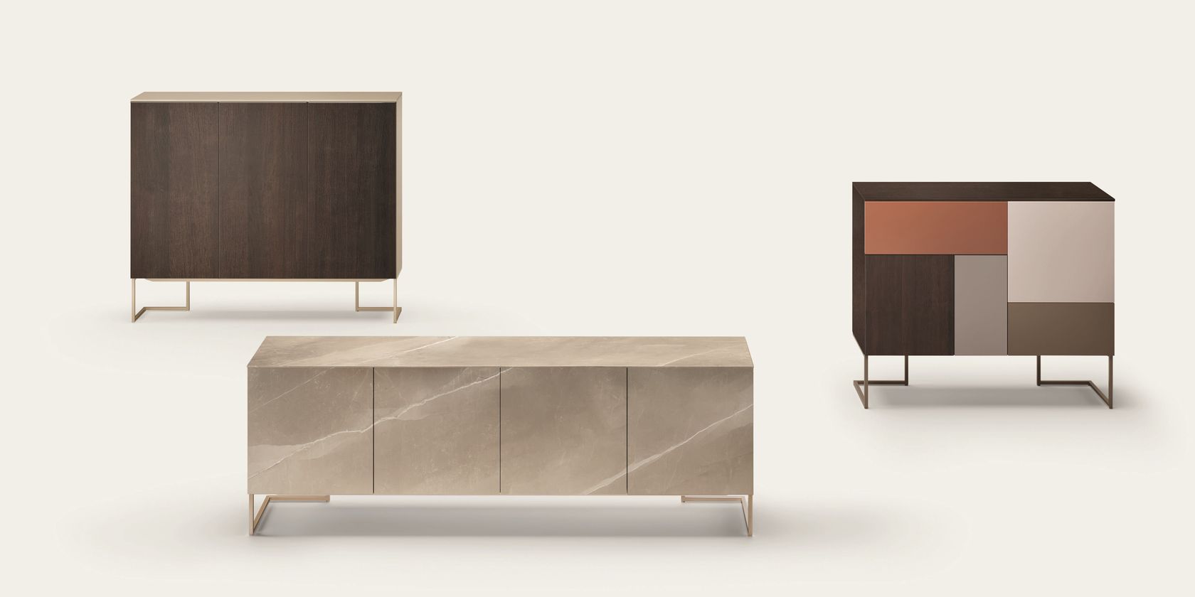 GRAFICA Wooden sideboard with doors By PIANCA