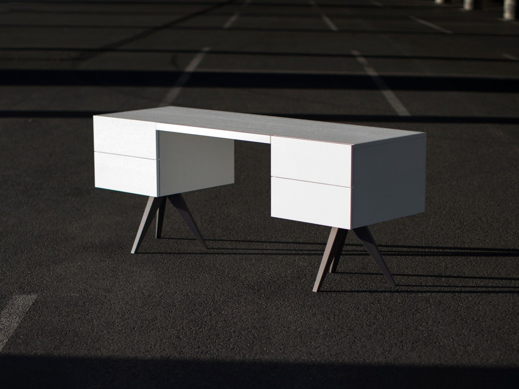 Lacquered rectangular writing desk with drawers GRAND MESA By jot.jot ...