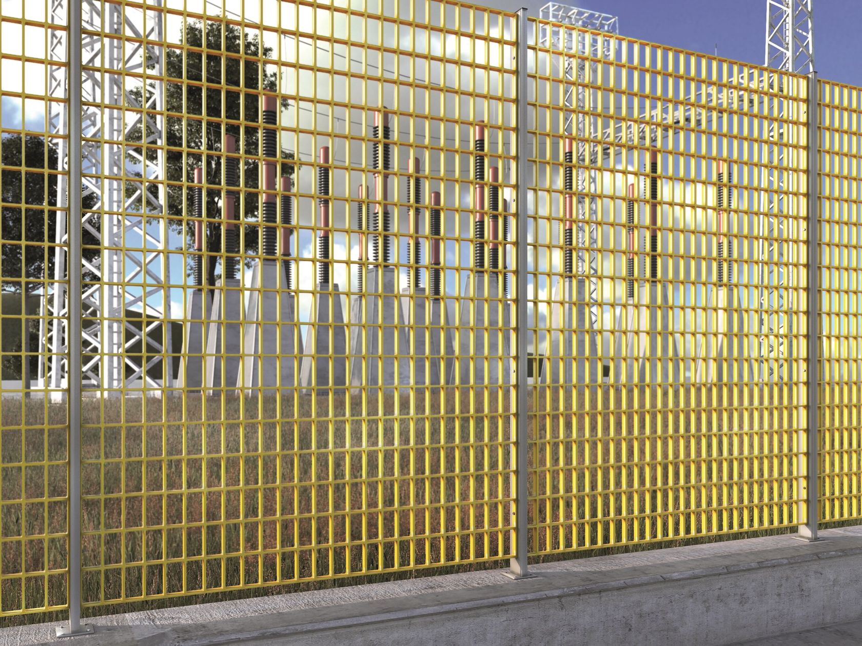 GRATING Glass fiber-reinforced plastic (GFRP) Fence By P-TREX
