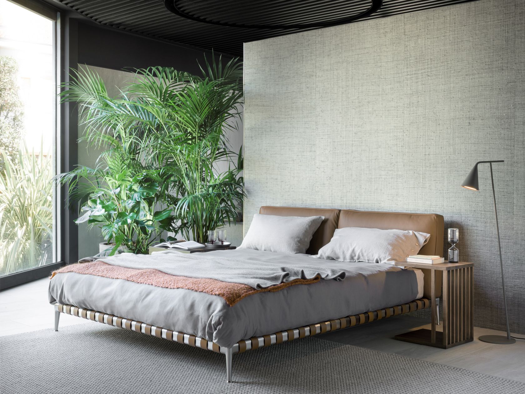 GREGORY Fabric double bed By Flexform | design Antonio Citterio