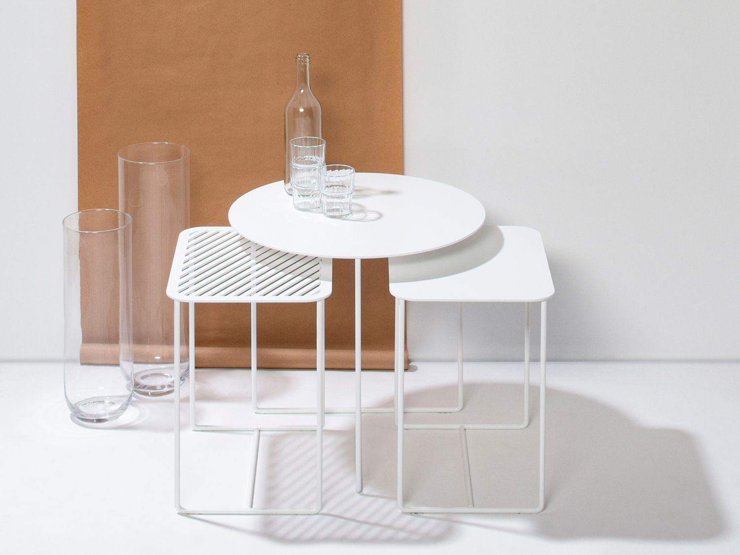 Rectangular steel sheet side table GRID SIDE TABLE #02 By weld & co