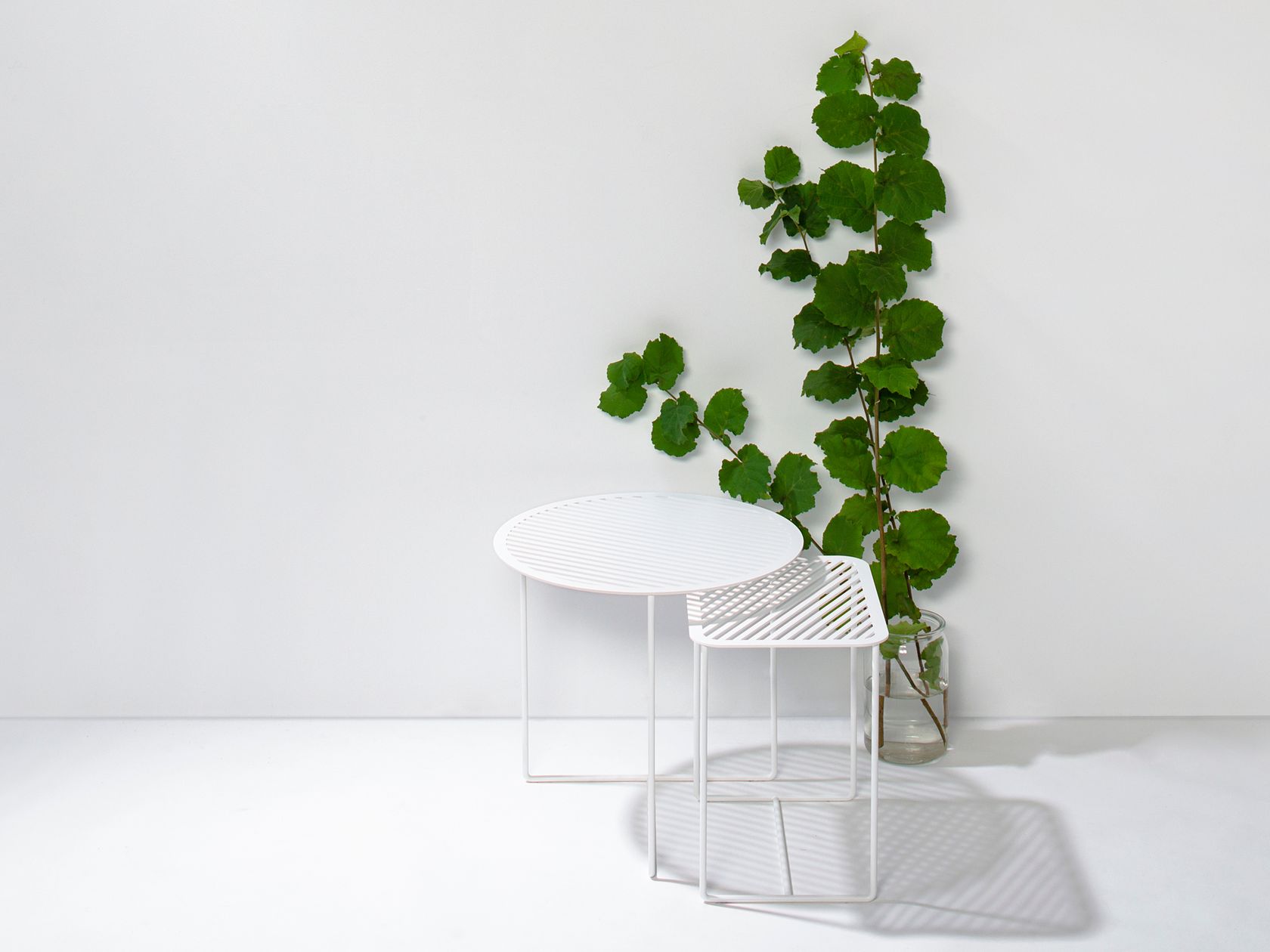 Rectangular steel sheet side table GRID SIDE TABLE #02 By weld & co