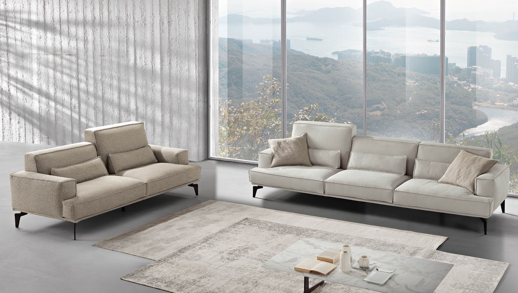 3 seater fabric sofa GROOVE By Max Divani