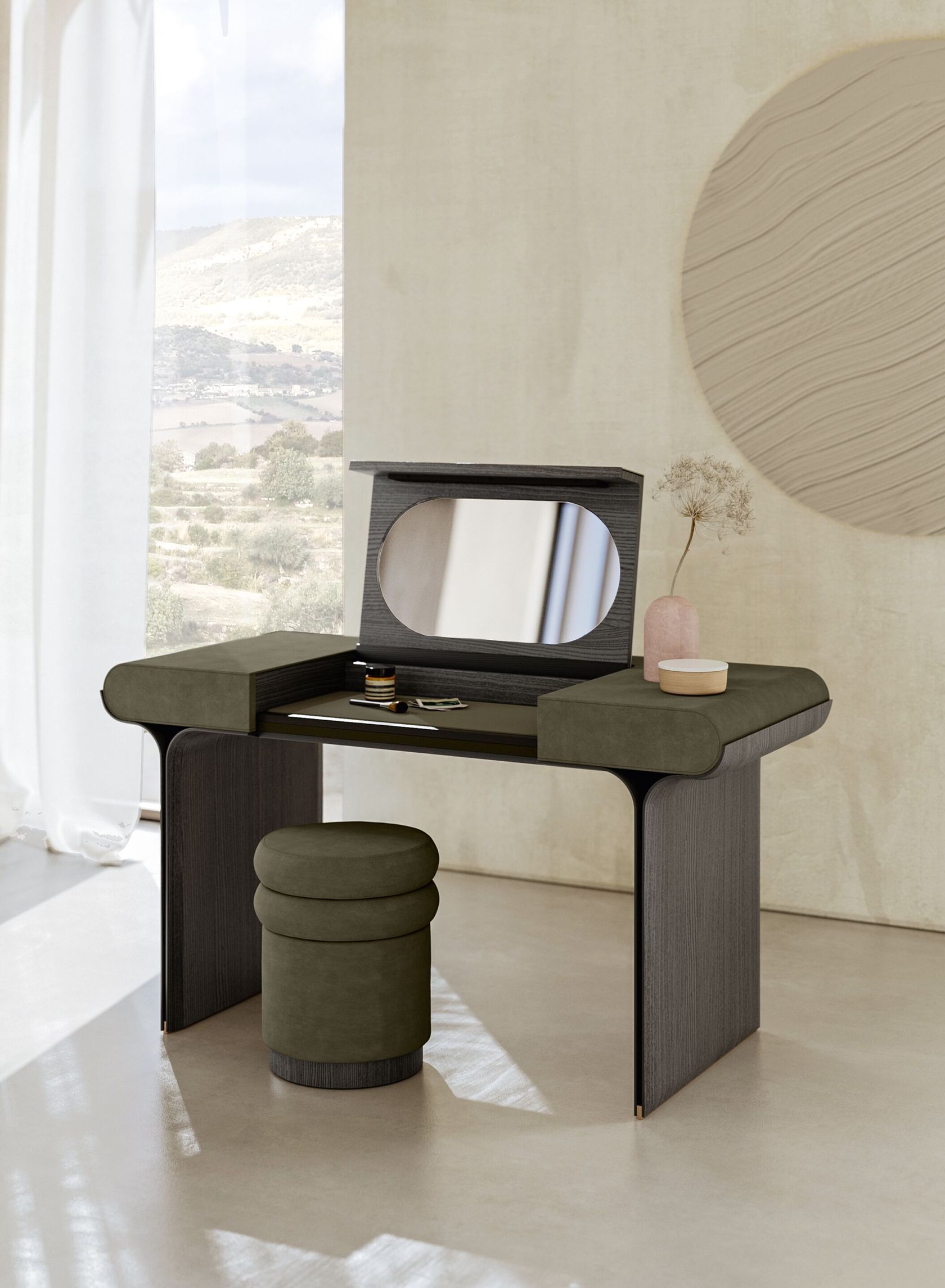 STAMI Desk and vanity desk By Gallotti&Radice | design Studiopepe